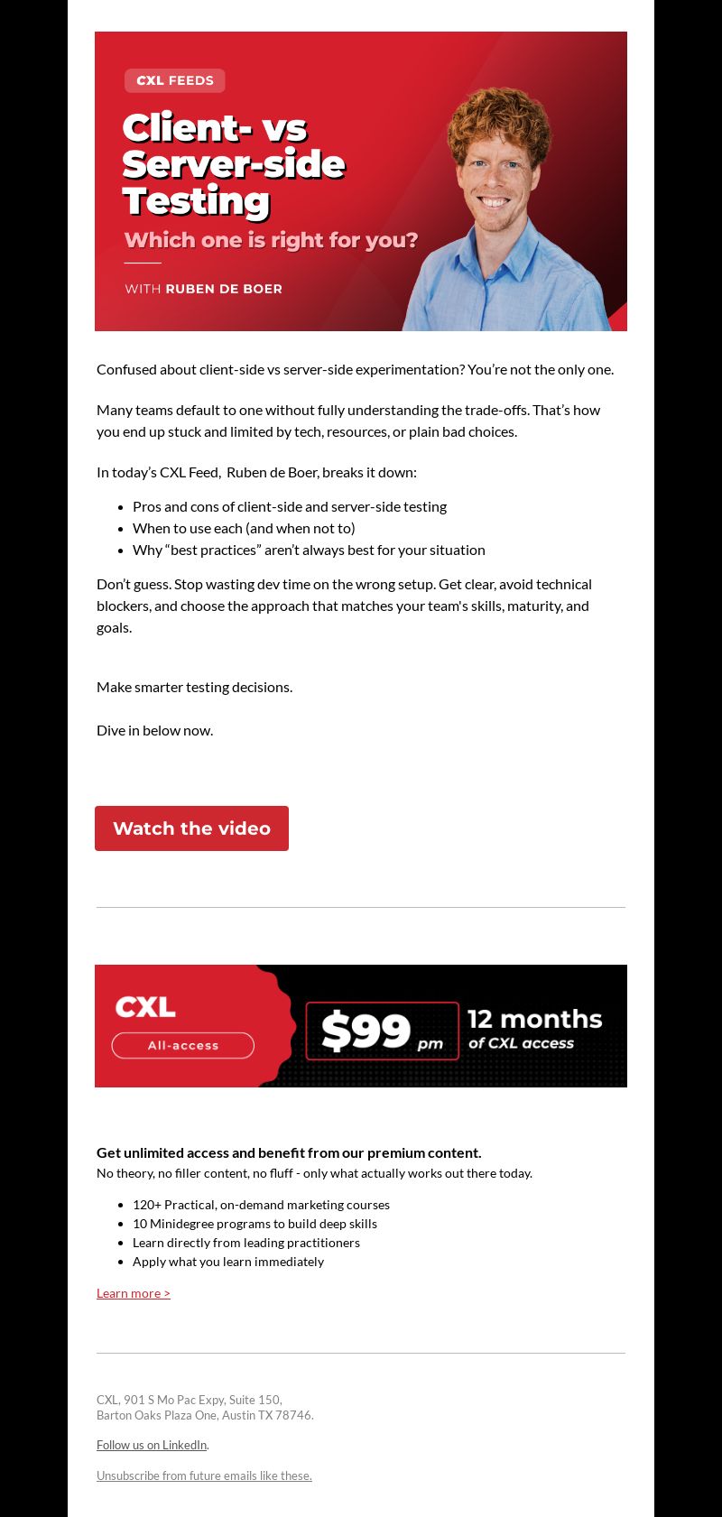 Client-side vs server-side testing. - CXL | Emails Nest