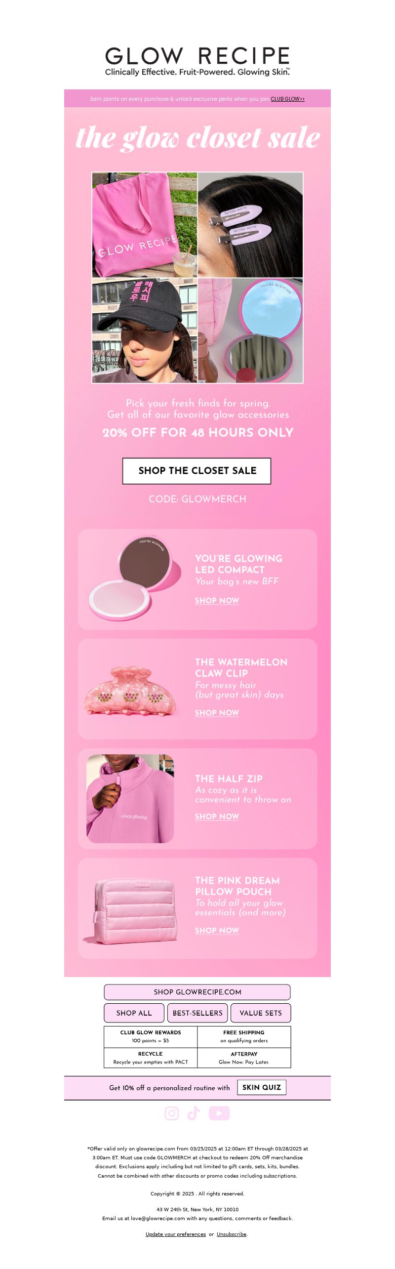 20% off your favorite glow merch - Glow Recipe | Emails Nest