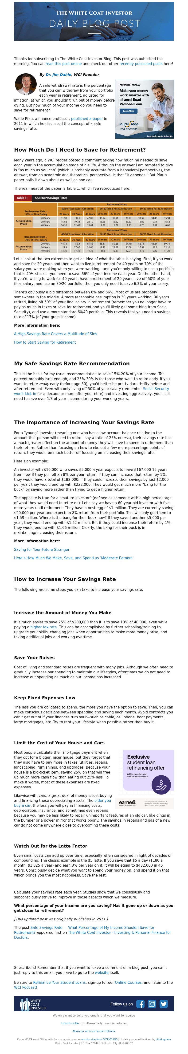 Safe Savings Rate — What Percentage of My Income Should | Emails Nest