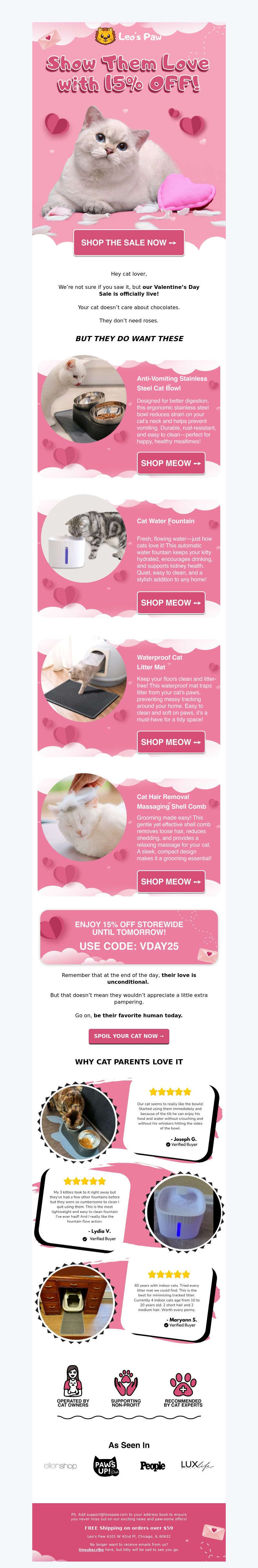 Did you see this, cat lover? Your cat’s Valentine’s | Emails Nest
