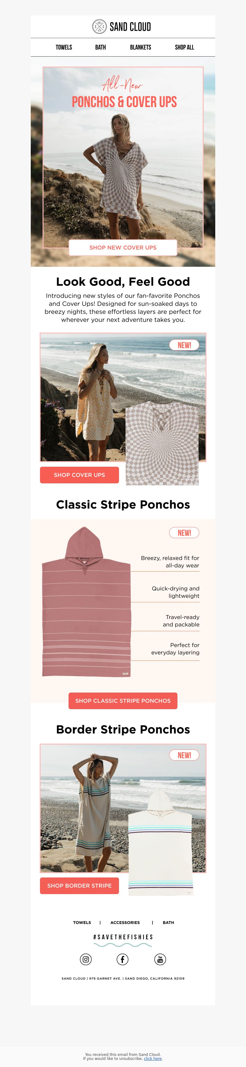 NEW Spring Ponchos + Cover Ups Are Here! - Sand Cloud | Emails Nest