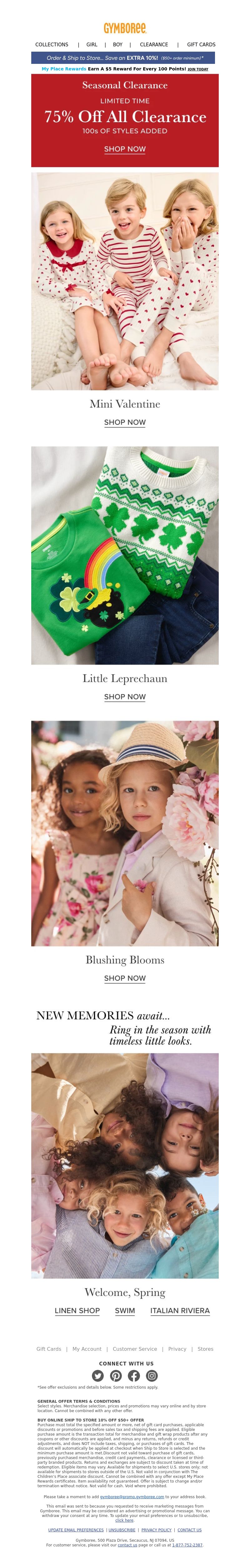 The 75% OFF Seasonal Clearance Sale - Gymboree | Emails Nest