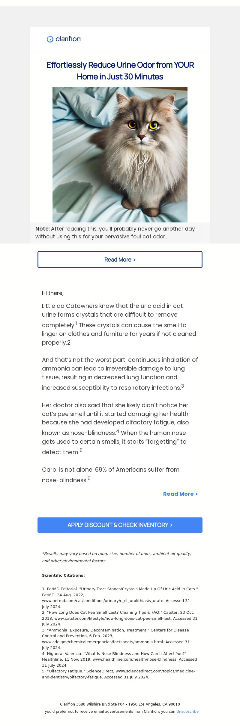 Cat owners, beware - Clarifion | Emails Nest